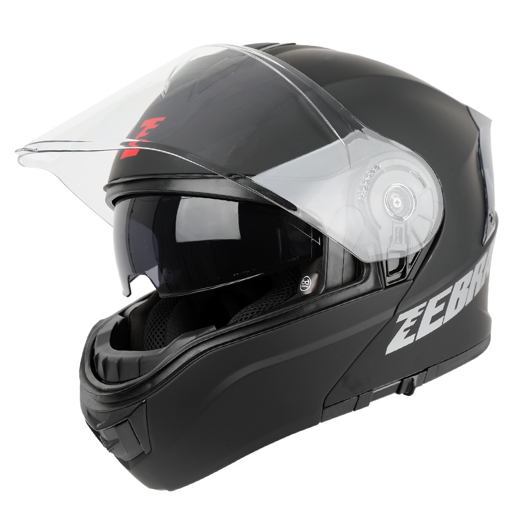 Zebra 869 Plain Full Face Motorcycle Helmet With Double Visor Free ...