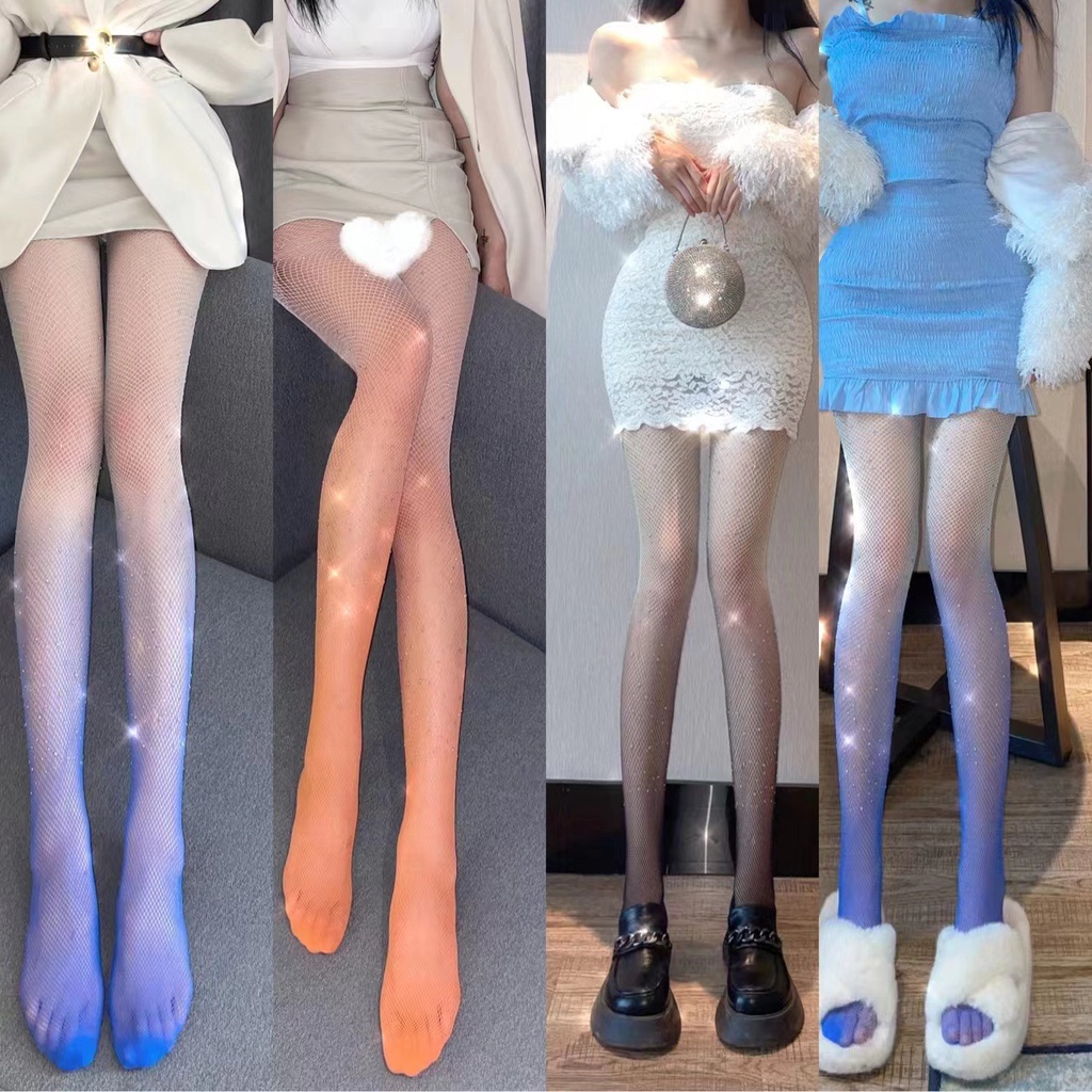 Gradient Pantyhose Girls New Style Fishnet Stockings Diamond Stockings ...