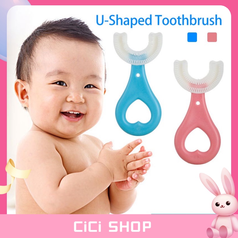 Baby 360 Degrees U-Shaped Toothbrush Kid Silicone 2-6-12 Years Old ...