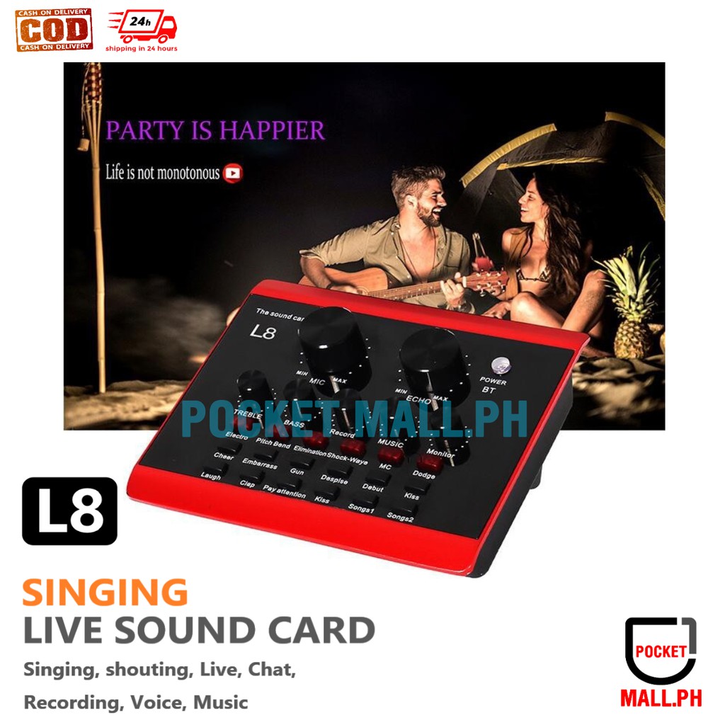 New L8 Sound Card Live With Microphone For Live Show SINGING LIVE SOUND ...