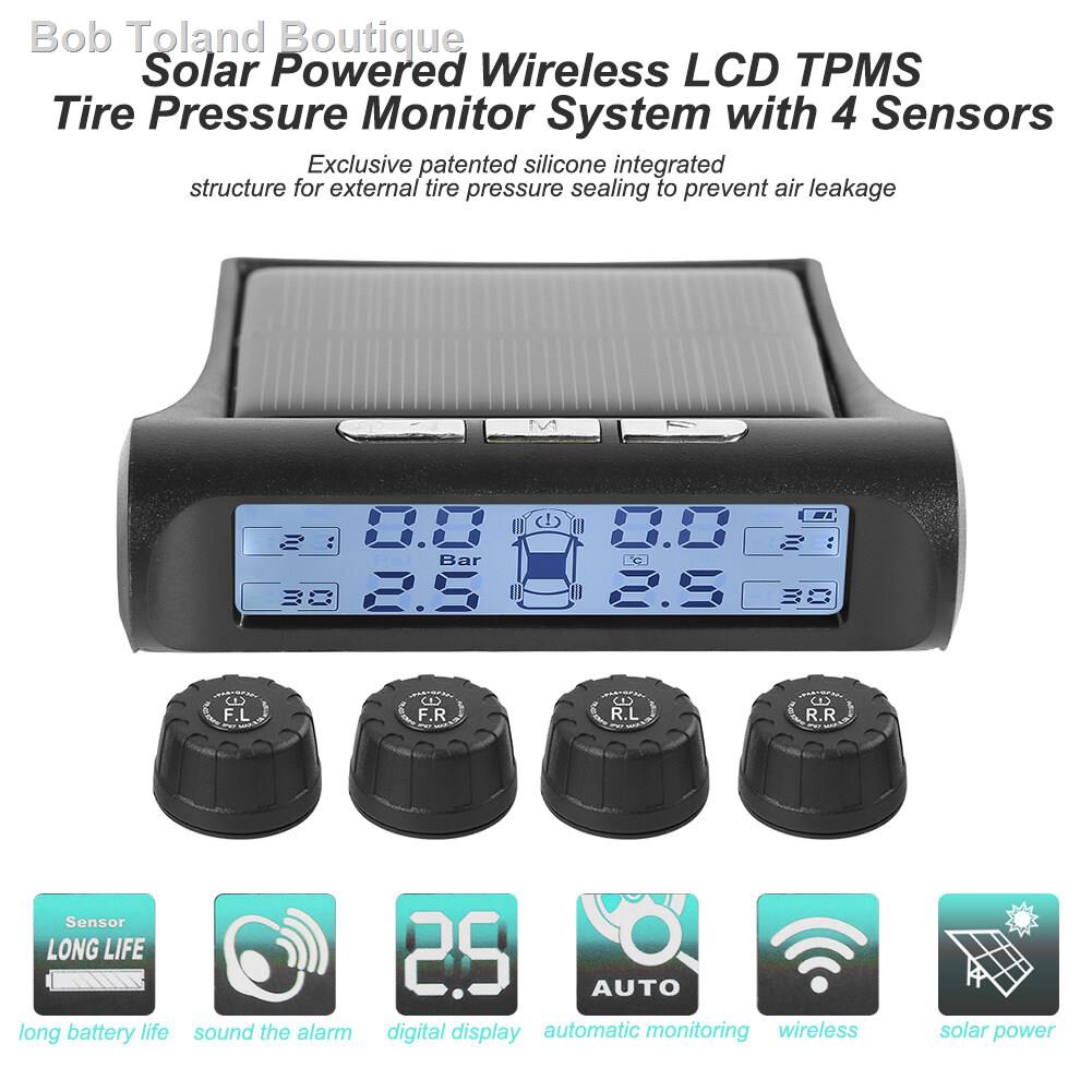 Black White Screen Car TPMS Tire Pressure Monitor System (External ...