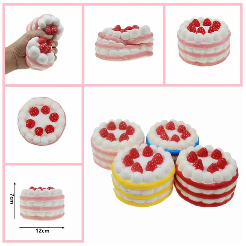 Stress Relief Squishy Cake Strawberry Cake Design - Super Slow Rising ...