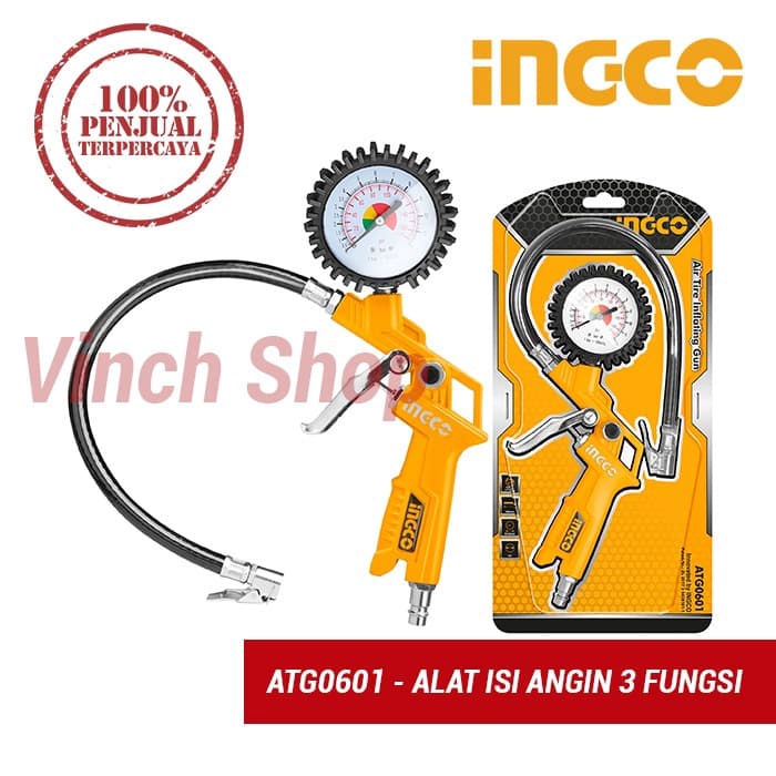 Tire Inflator Pump Pressure Gage Tire Inflator Gage Tool Ingco | Shopee ...