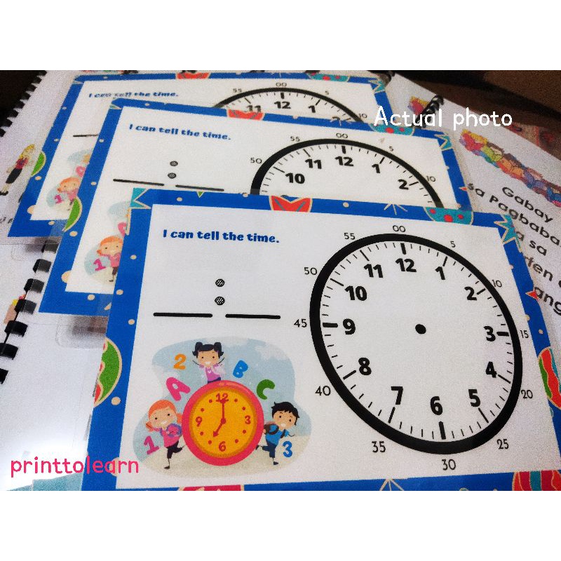 I can tell the time laminated chart - educational charts for kids with ...