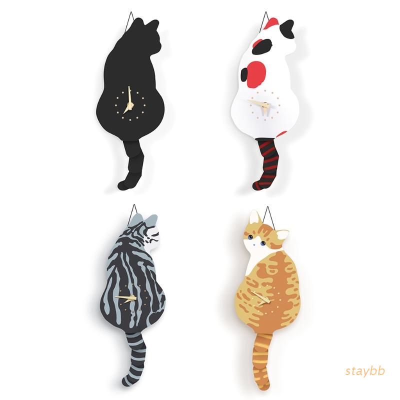 stay Creative Wall Clock Naughty Cat Wag Tail Clocks for Home ...