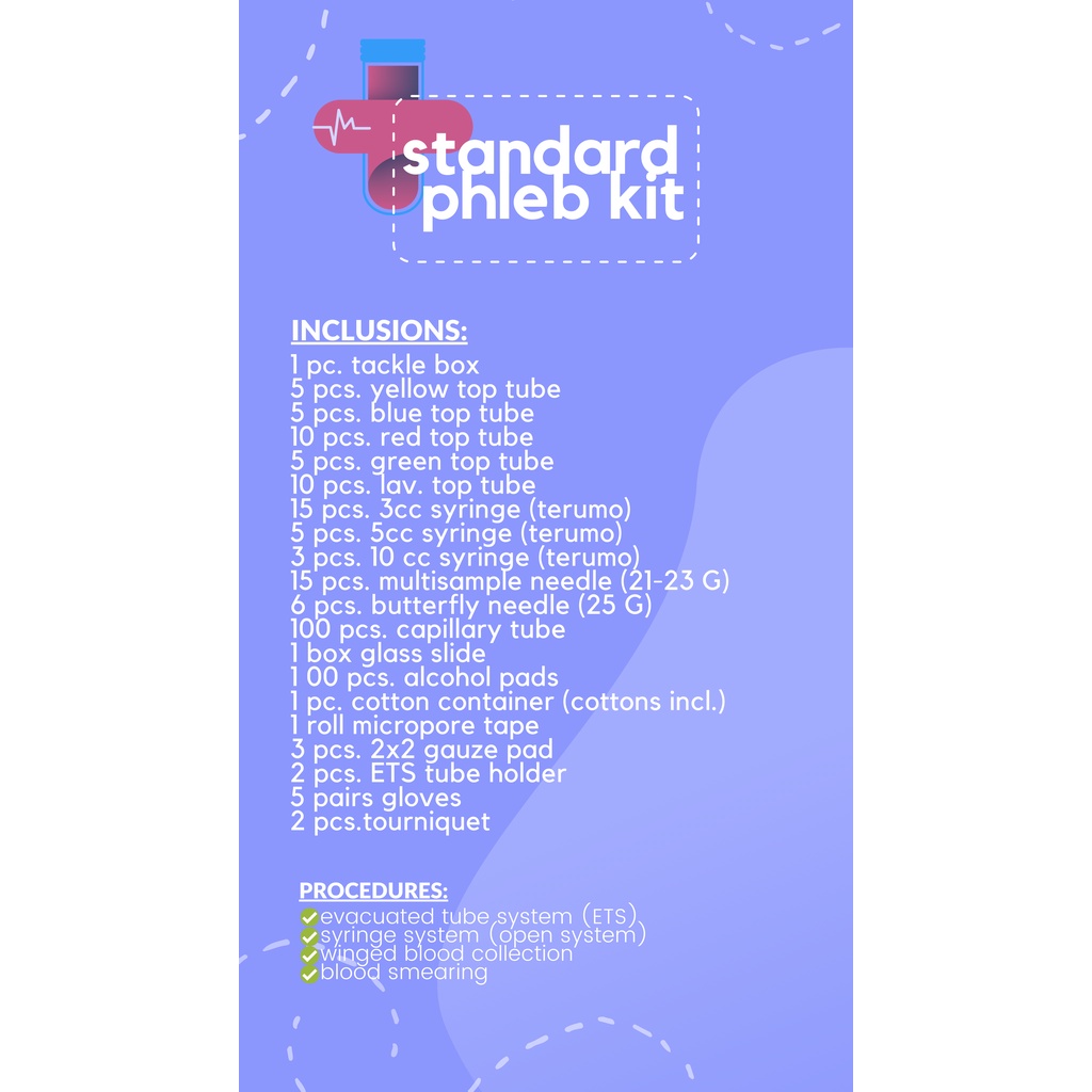 MedStudentHub Phlebotomy Kit - Starter, Standard, and Freshie Phleb Kit ...