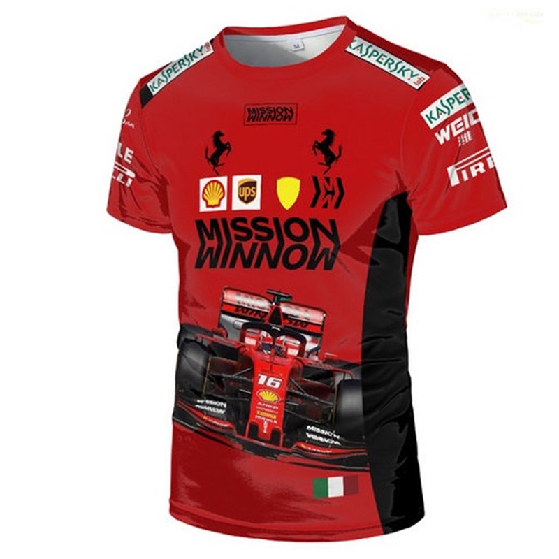 F1 Ferrari Team T-shirt 3D print Sumemr Short Sleeve Men Oversized ...