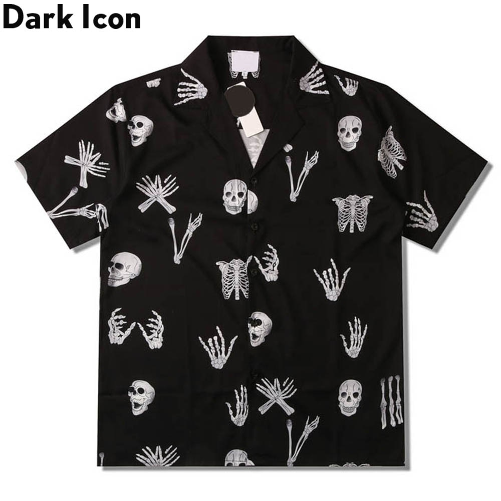 Dark Icon Skeleton Polo Shirt Men Summer Vintage Street Men's Shirts ...