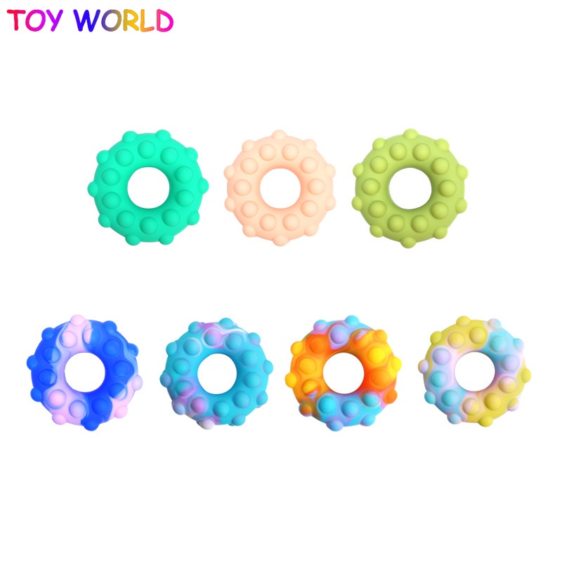 3D Rainbow Silicone Bubble Ball Pop it fidget toy Decompression Ball ...