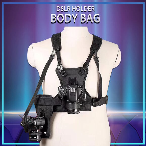 Dual Carrying Camera DSLR Holder Body Carry Photography Travel Chest ...