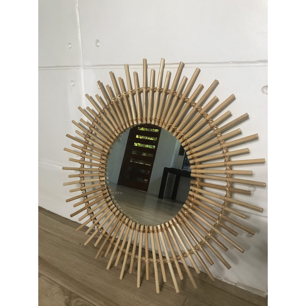 Ilokana Handicrafts 25" Round Rattan Sunburst Mirror | Shopee Philippines