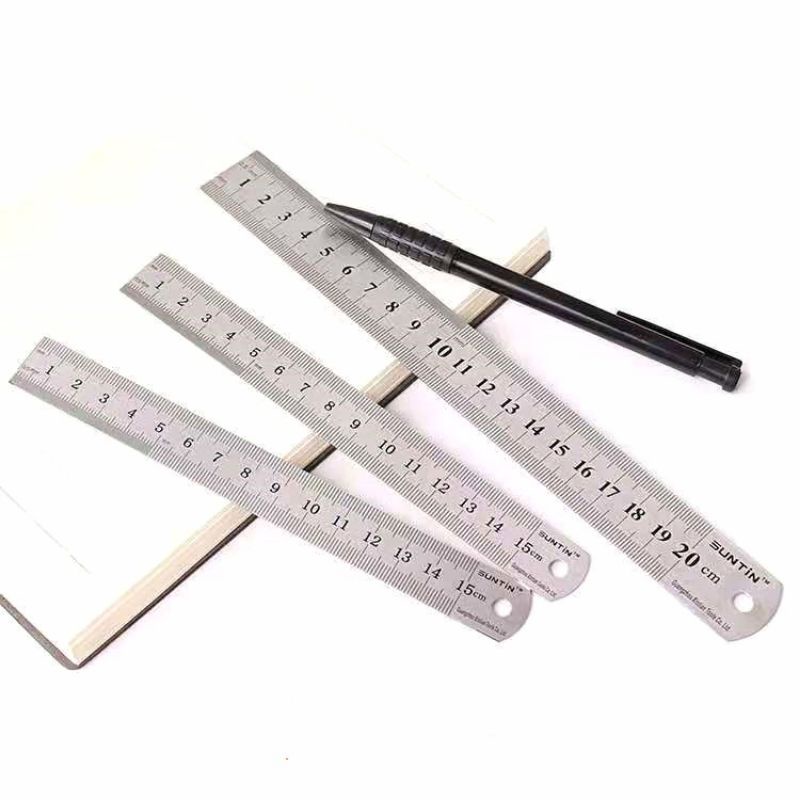 Stainless Ruler Measuring Scale Ruler Double-Sided Stainless Ruler ...