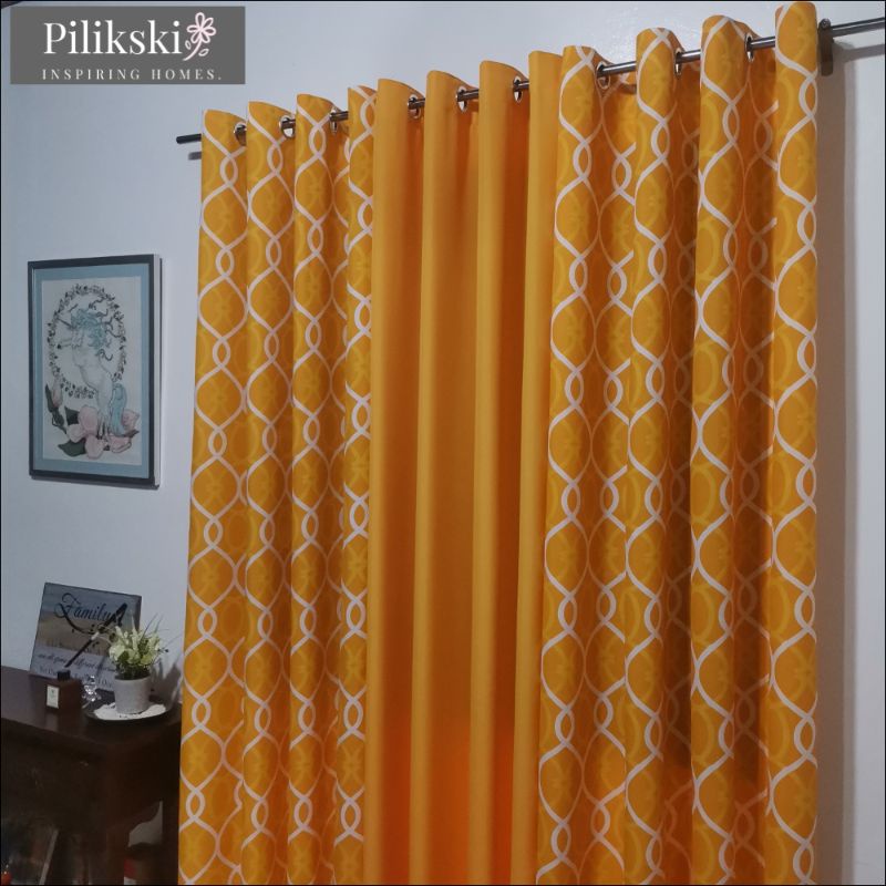 PILIKSKI - Infinity Yellow Mid Sold Per Pc Or 3in1 Set Ring Curtain ( 6 ft / 6.5 ft / 7 ft ...