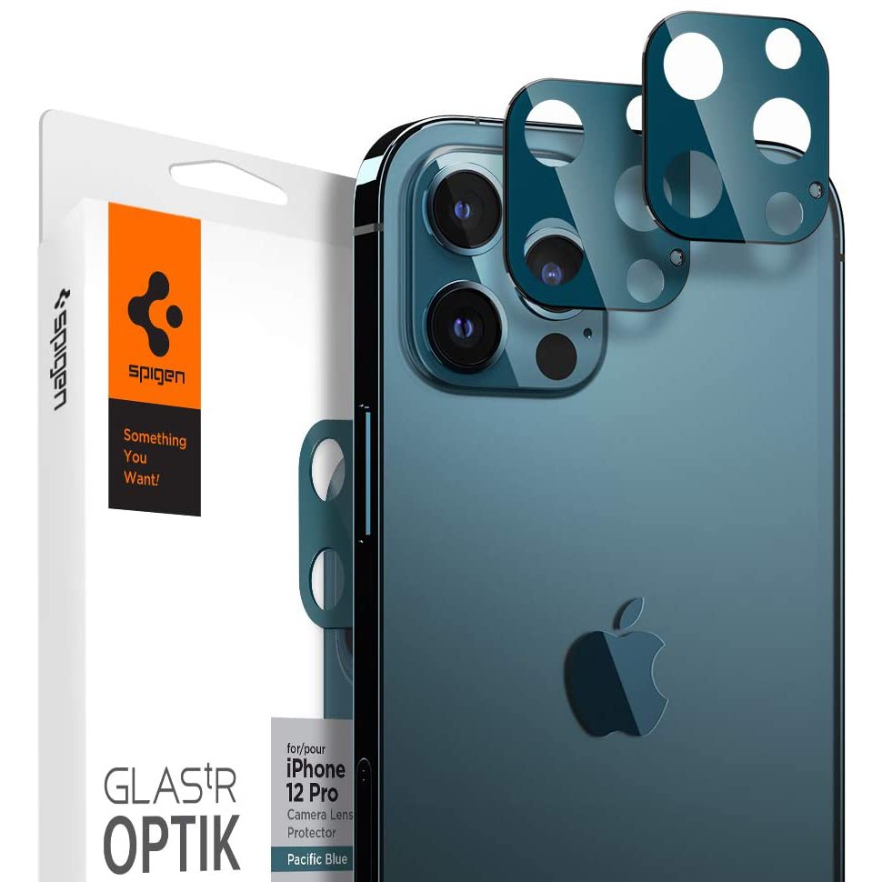 Spigen iPhone 12 Pro Camera Lens Protector Optik Pacific Blue (2Pack ...