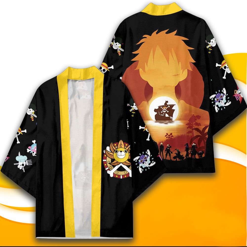 One Piece Yellow Head Luffy Role-Playing Kimono Cloak Daily Coat ...