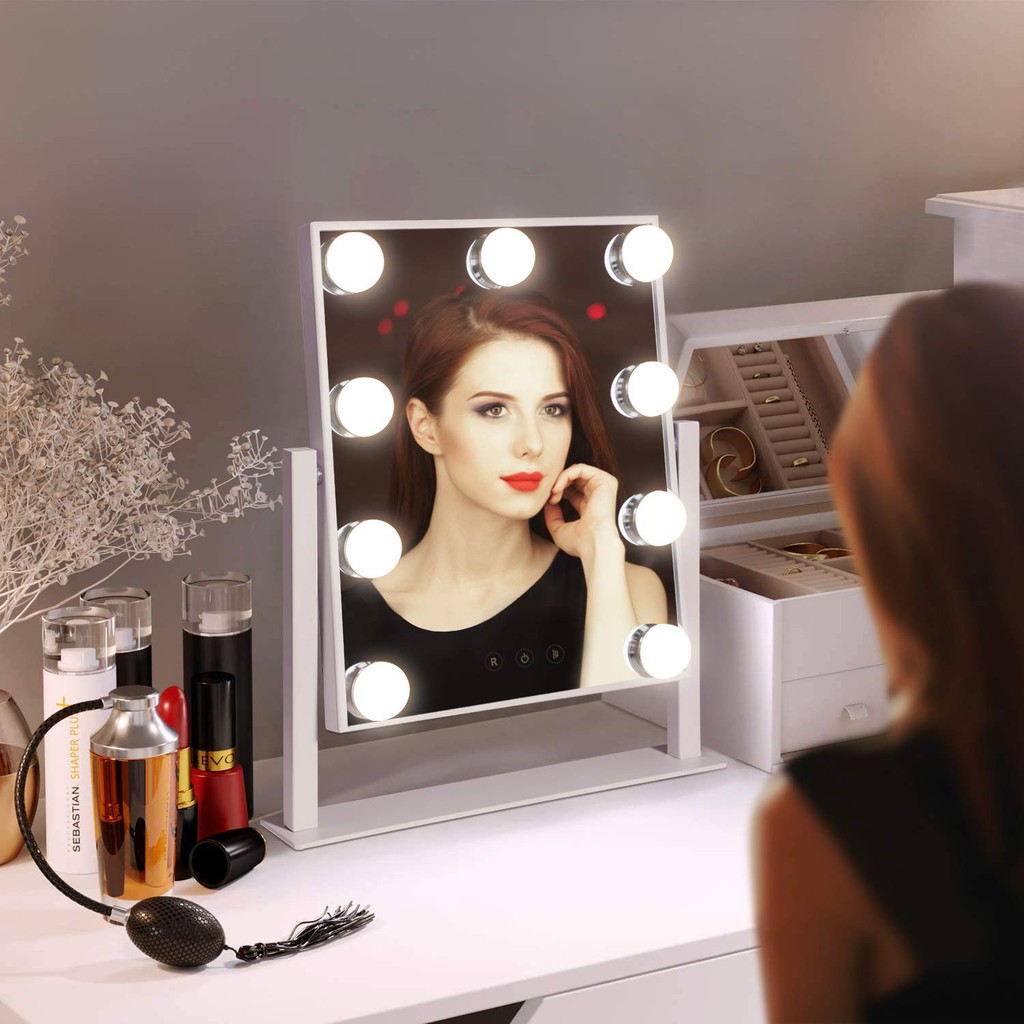 LED 9 Bulb Mirror Vanity MirrorVanity Light 3 Color Makeup Mirror ...