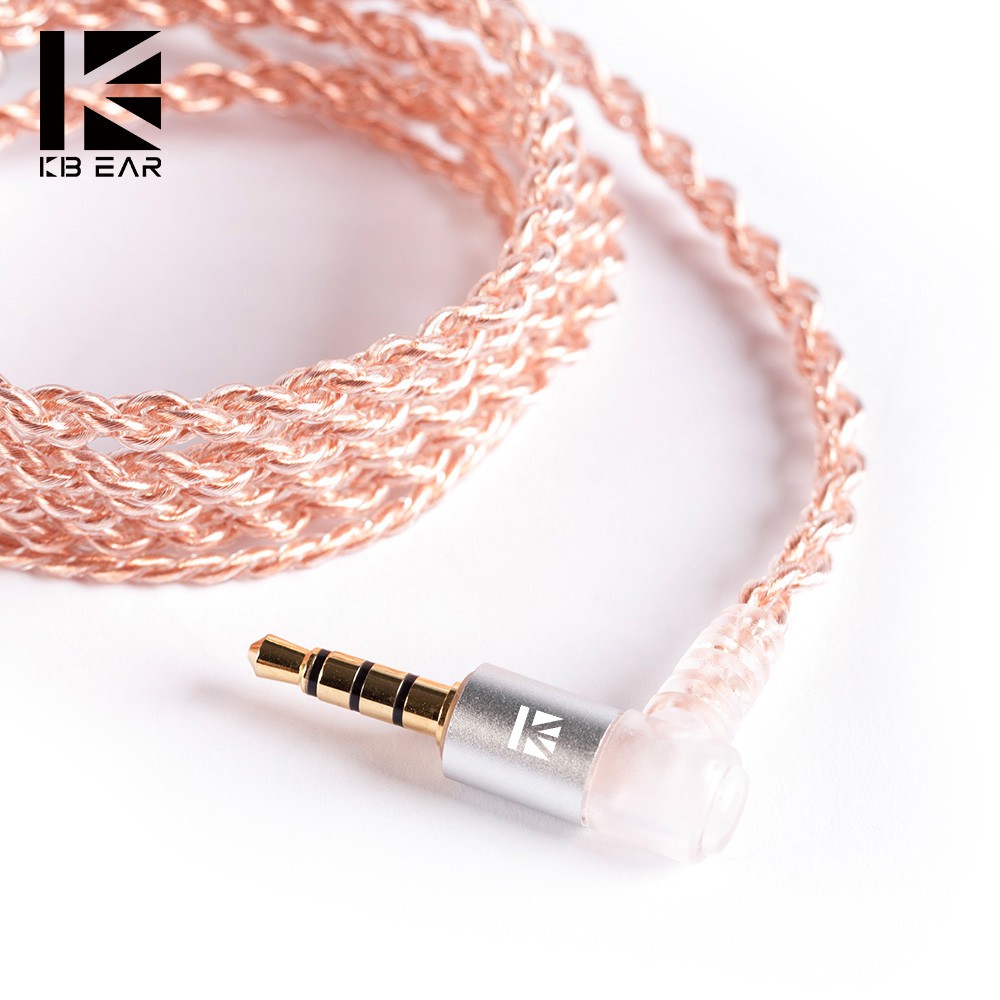 KBEAR 4 core copper cable with metal 2pin QDC Connector with mic Use ...