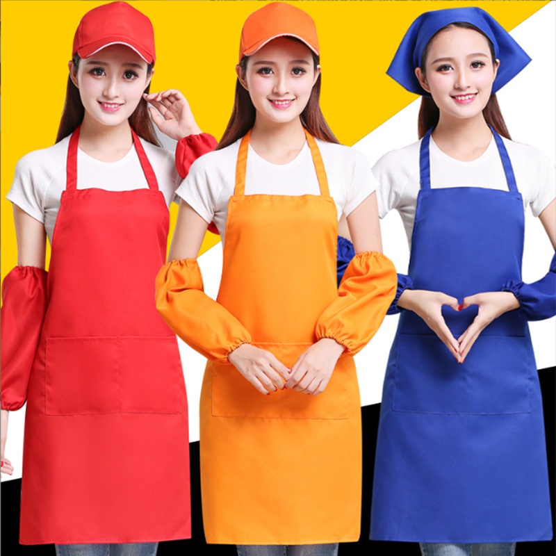 Unisex Apron Waterproof Apron with 2 Pocket Halter Apron Coffee Shop ...