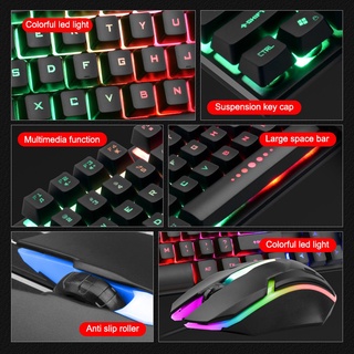 INPLAY STX360 Rainbow Backlit Gaming Keyboard and Mouse (USB) PC ...