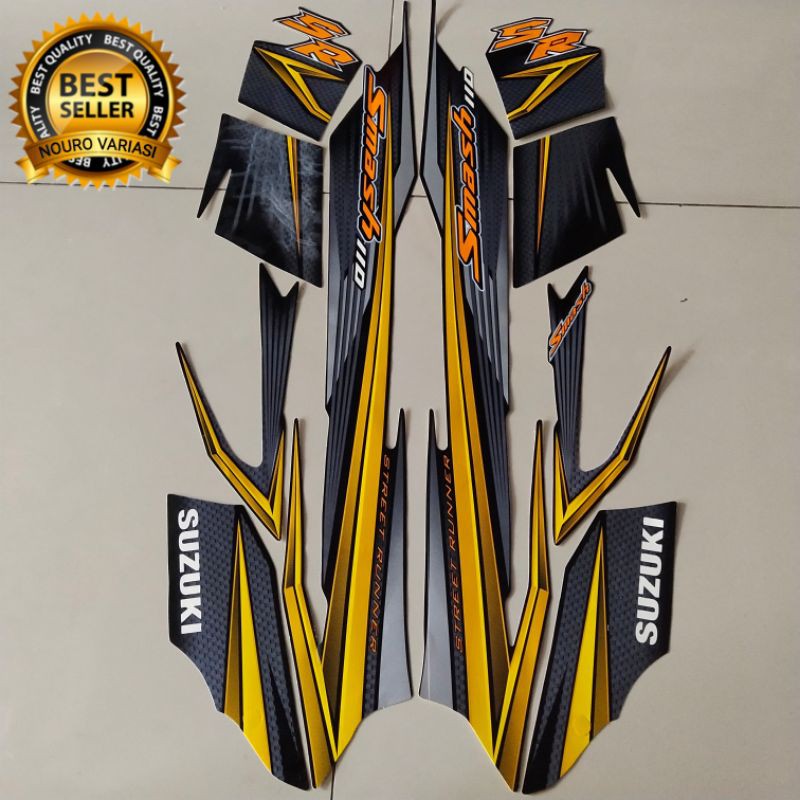 Striping SUZUKI smash 110 SR 2007 2008 black full body standard best ...