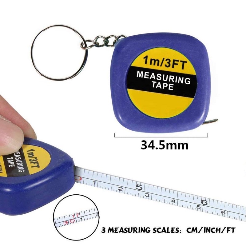 HL 1PCS Portable Mini Keychain 1 Meter Steel Tape Measure Small Pull ...