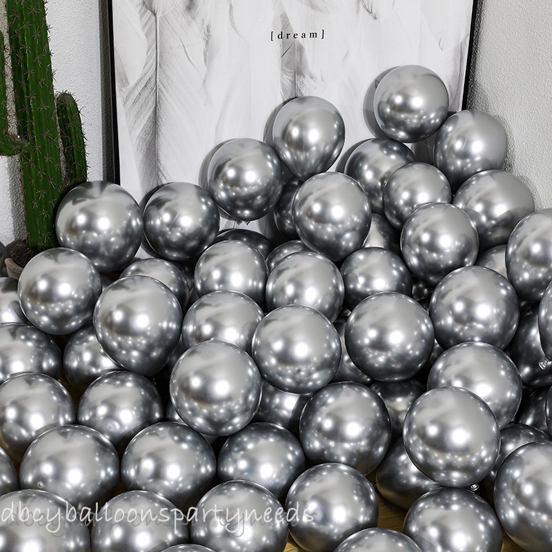 10inch 50pcs chrome balloon metallic latex chromium balloon birthday ...