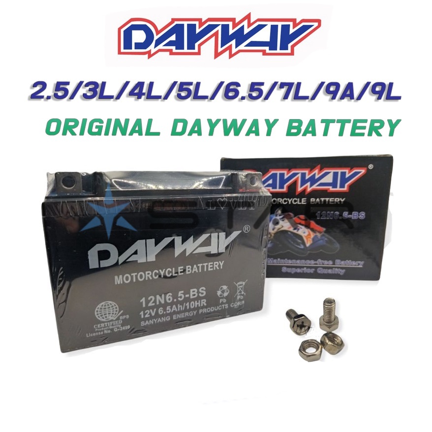 SKY ORIGINAL 1PC DAYWAY Battery Charger Motorcycle Battery 2.5L/3L/4L ...