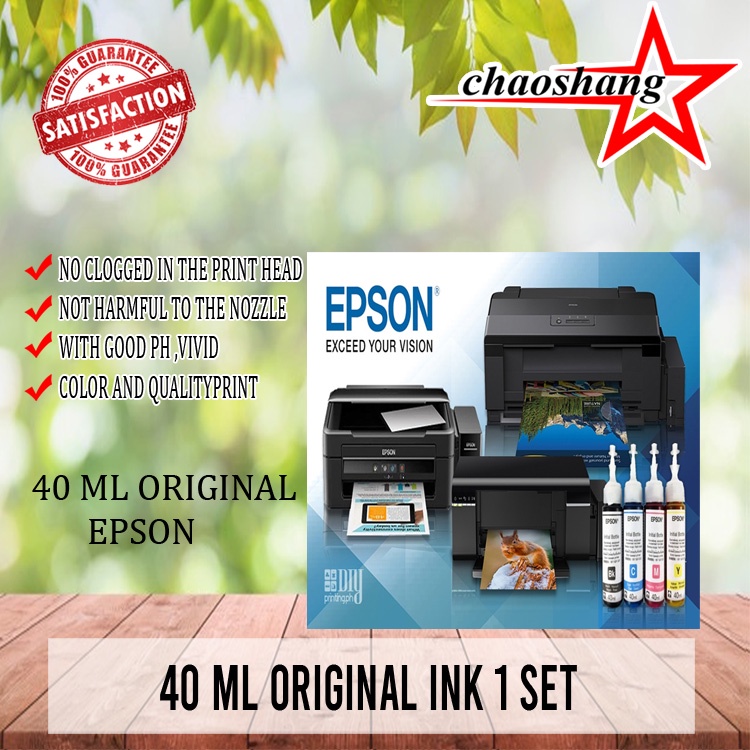 EPSON ORIGINAL L120 L121 INK 40ml 1 SET | Shopee Philippines