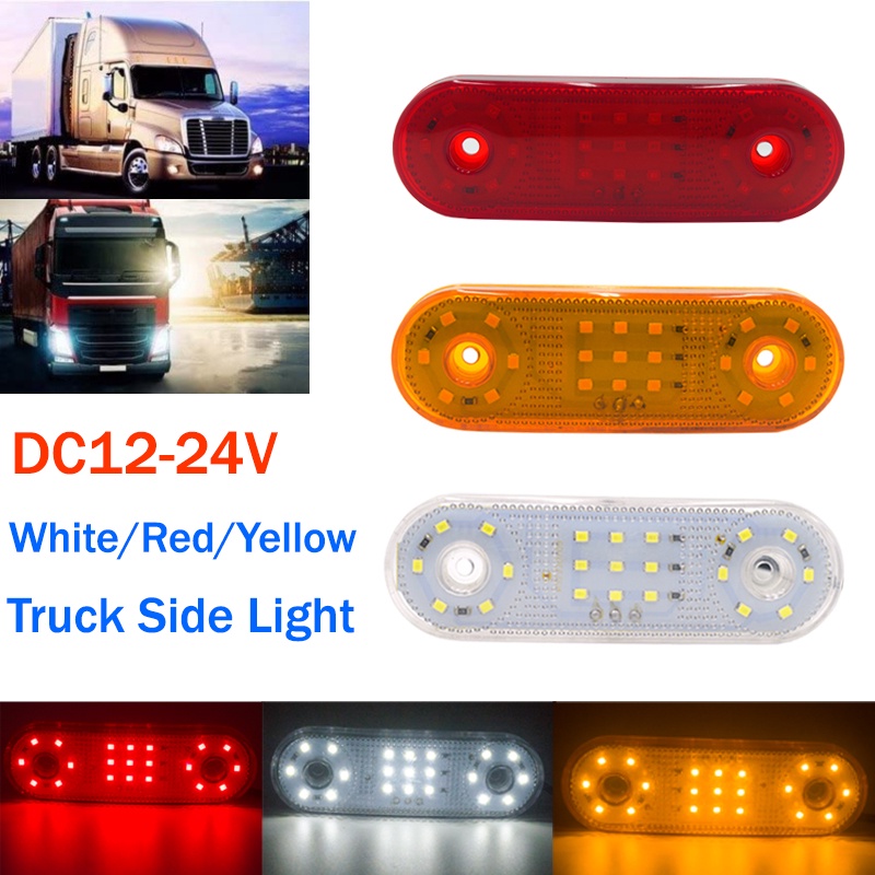 1pcs 12V 24V LED Side Marker Clearance Warning Tail Light Indicators ...