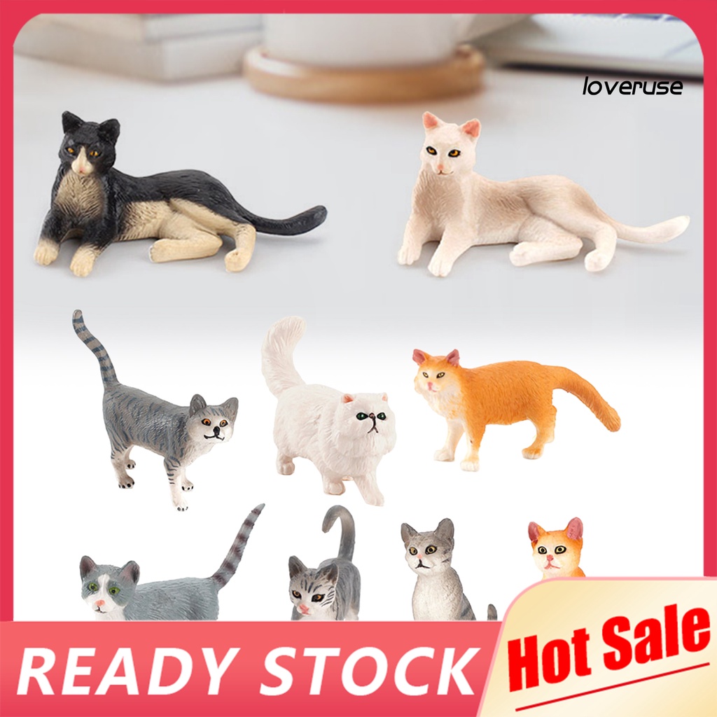 WJ_ Animal Model Realistic Form Collectible Solid Simulation Cat Model ...