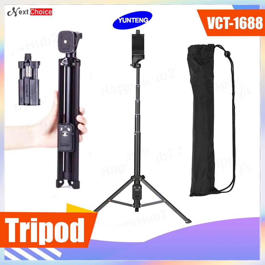 Yunteng VCT-1688 2in1 Bluetooth Monopod Tripod Selfie Stick | Shopee ...