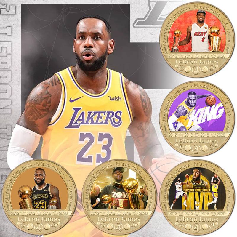 Lebron James Commemorative Coin NBA superstar Lakers Collection Gold ...