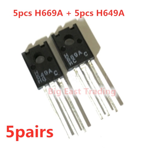 10pcs ( 5pcs H669A + 5pcs H649A ) TO-126F 669A 649A TO126 TRANSISTOR ...