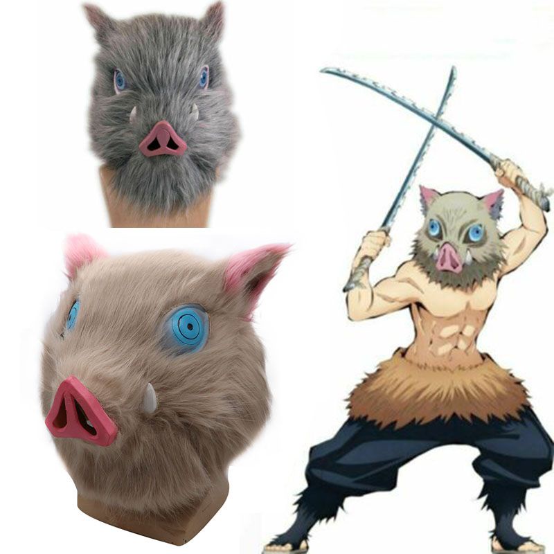 Slayer: Demon Halloween Kimetsu No Yaiba Hashibira Inosuke Pig Cosplay ...
