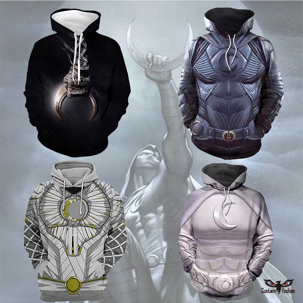 【CustomFashion】Marvel Movie Moon Knight Hoodie Cosplay Jacket 3D ...
