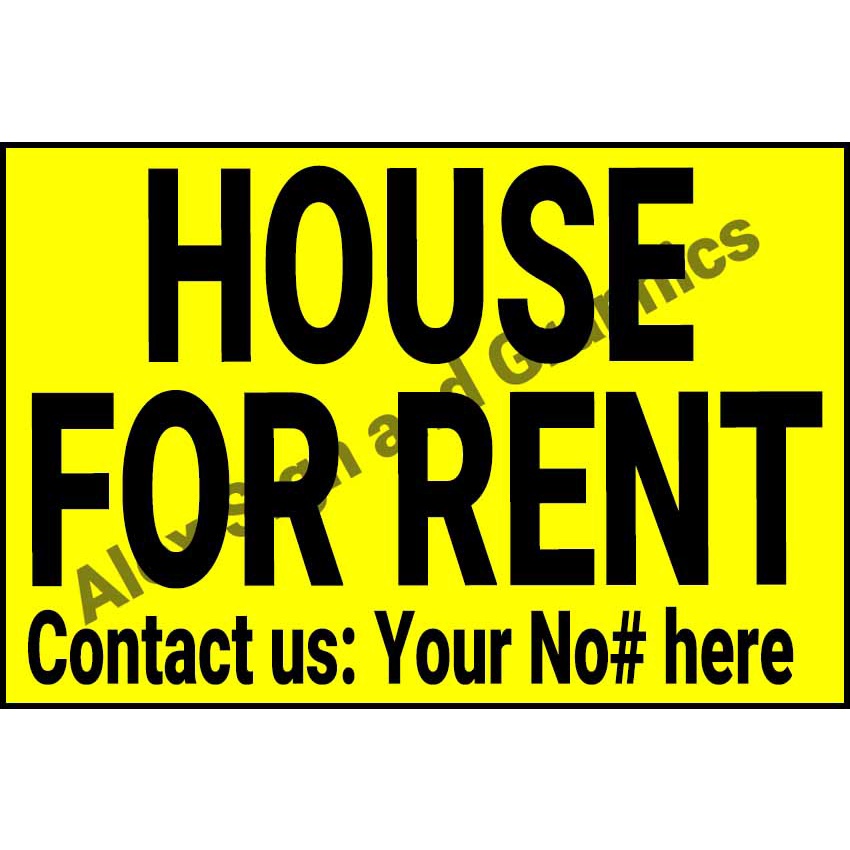 House for Rent: Contact Us - Your No. Here PVC Signage - A4 Size (7.5 x ...