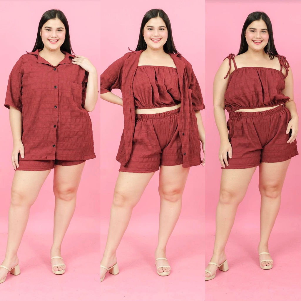 PLUS SIZE MARIA SUMMER COLLECTION 3 IN 1 COORDINATES | Shopee Philippines