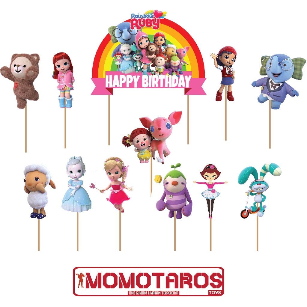 Rainbow ruby and friends cake Topper set | Shopee Philippines