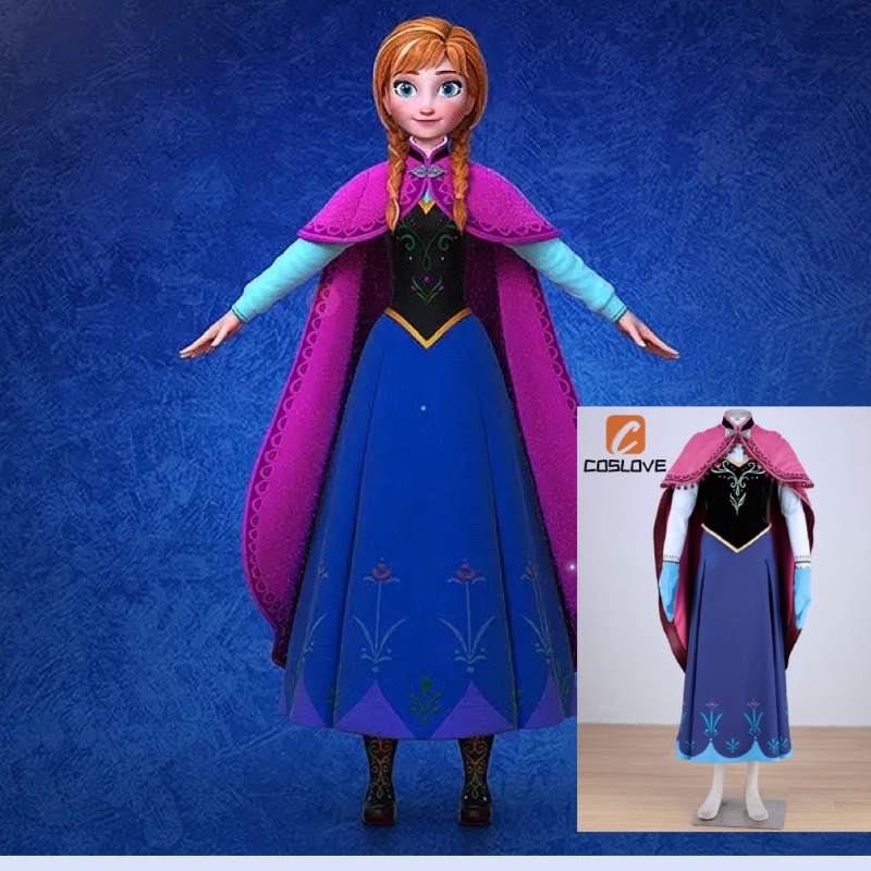 2022 New Arendelle Princess Anna Cosplay Costume Adult Women Halloween ...
