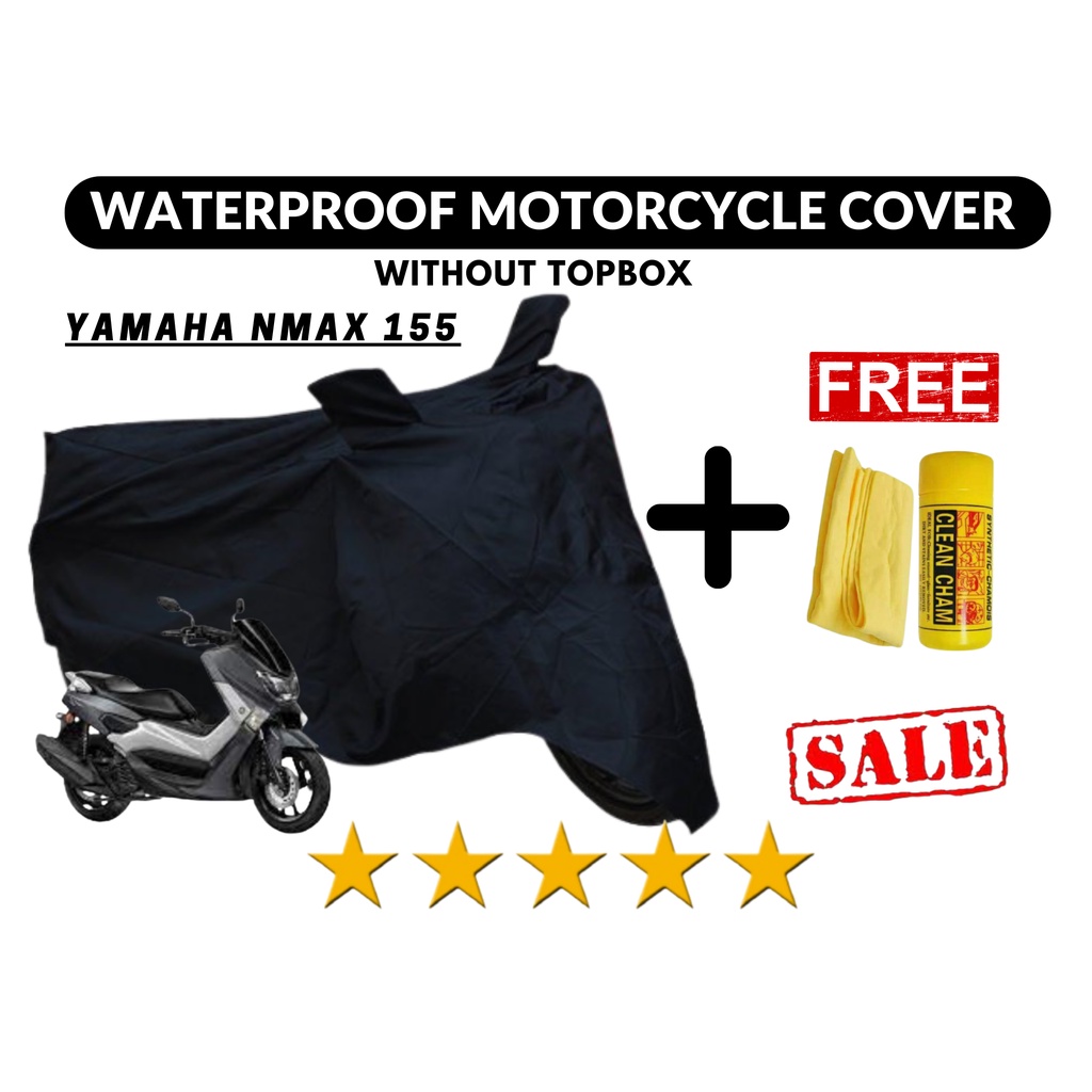YAMAHA NMAX 155 Big Motorcycle cover WITH Free Cham / Makapal / Black ...