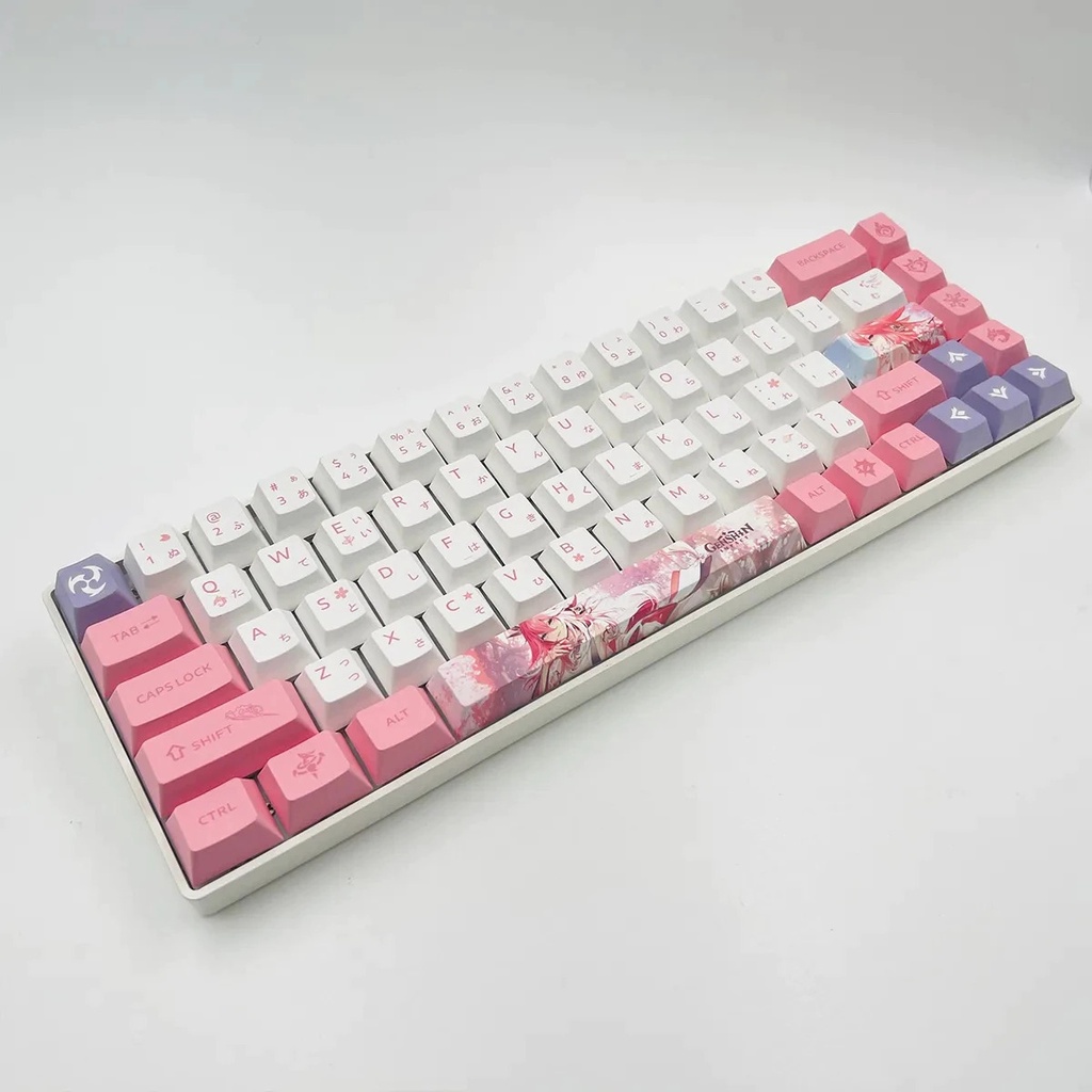 Yae Miko PBT Keycap thick 136 keys bilingual English and Japanese ...