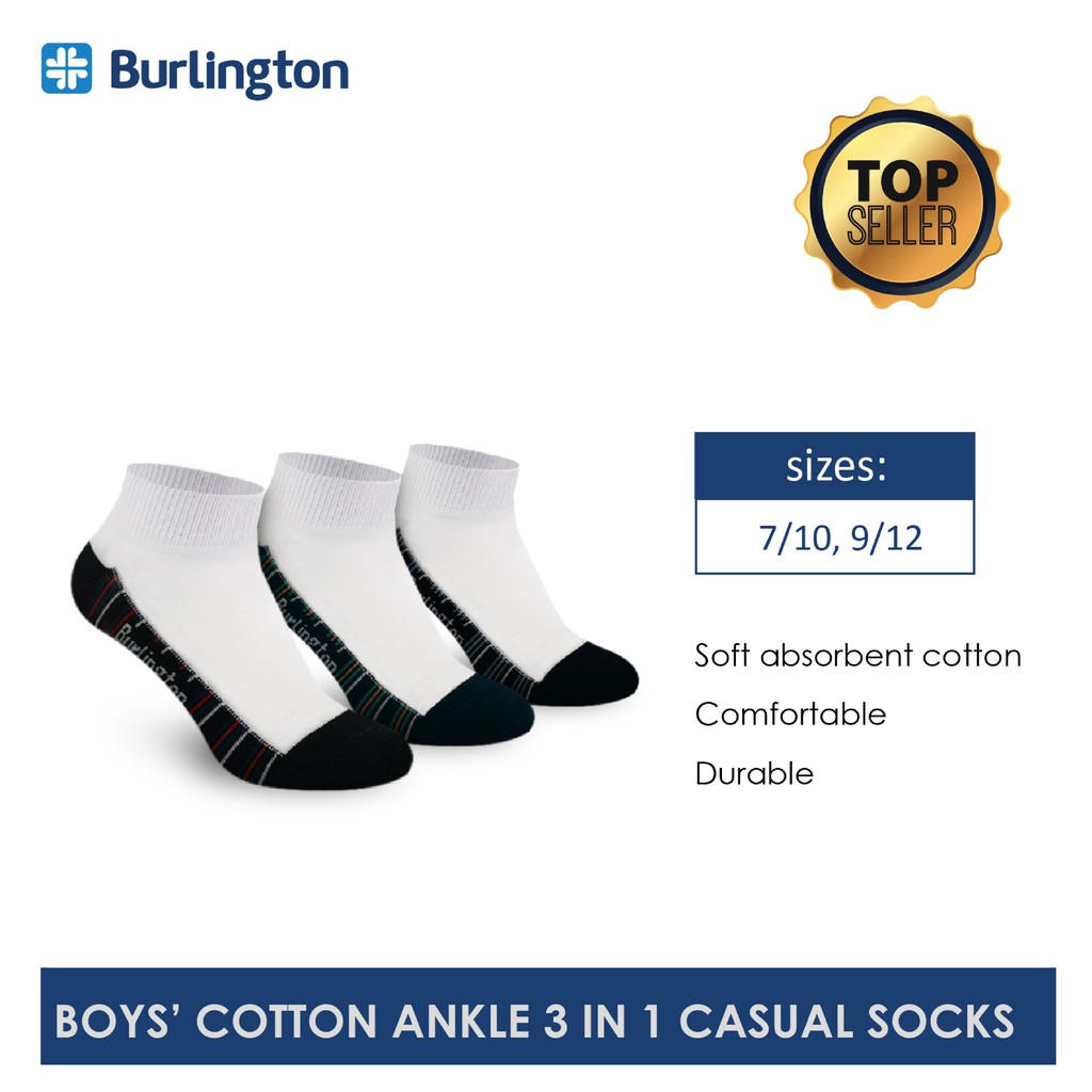 Burlington Children's Cotton Lite Thin Casual Ankle Socks 3 pairs in a ...