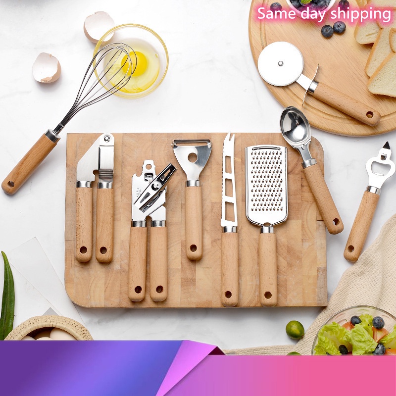 9-pcs Stainless Steel Kitchen Gadget Set with Stainless steel with ...