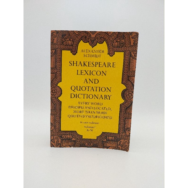 Shakespeare Lexicon and Quotation Dictionary, Vol. 1 by Alexander Schmidt | Shopee Philippines