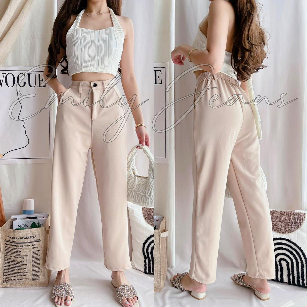 EMILY Korean Dupe High Waist Loose Fit Trouser Pants Wide Leg 10940 ...