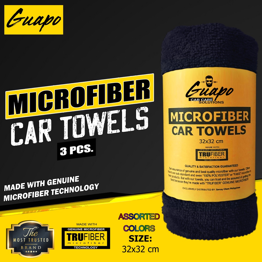 Guapo Car Care Genuine Microfiber Cloth Microfiber Car Towels 3 pcs ...
