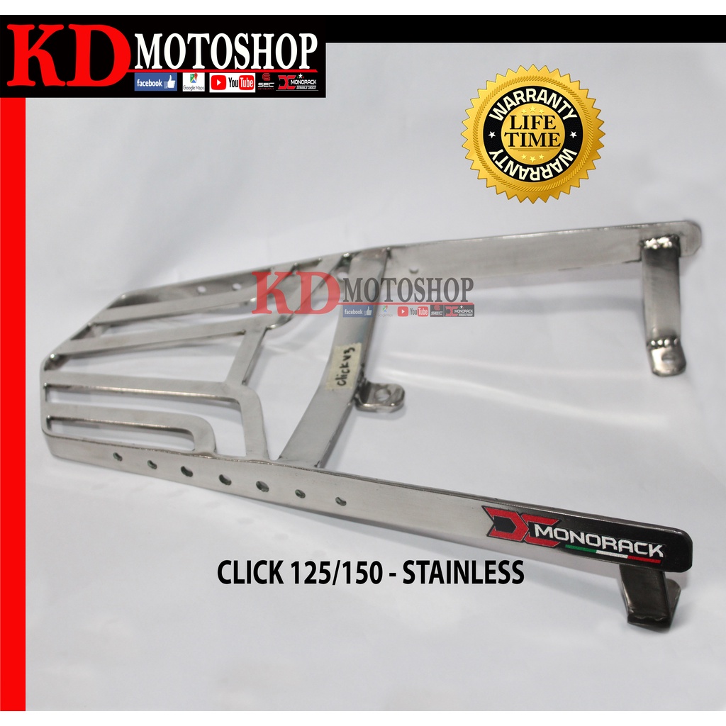 Honda Click 125/150 Stainless DC Monorack Bracket | Shopee Philippines