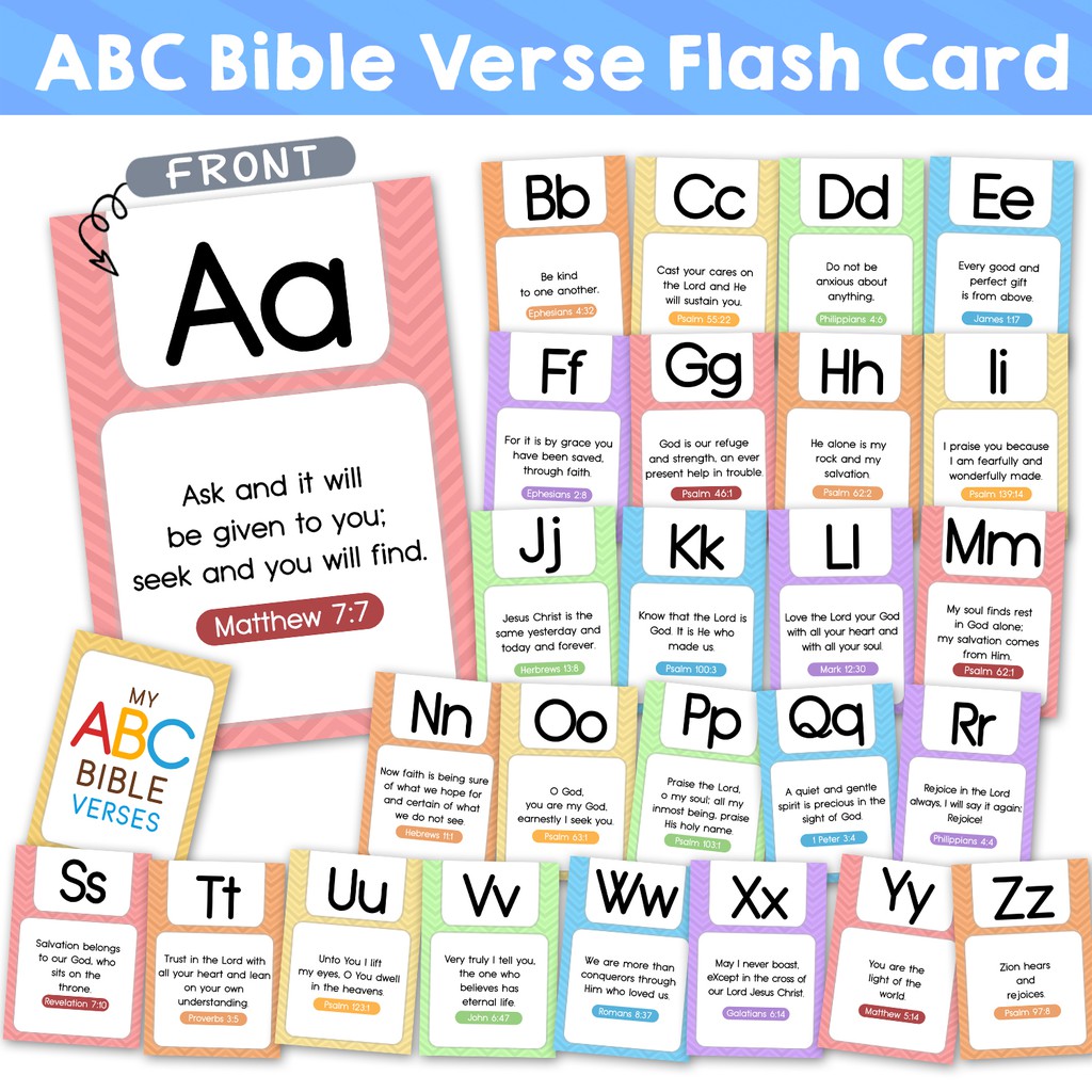 Amazon Com Abc Bible Verse Flash Cards Handmade - vrogue.co
