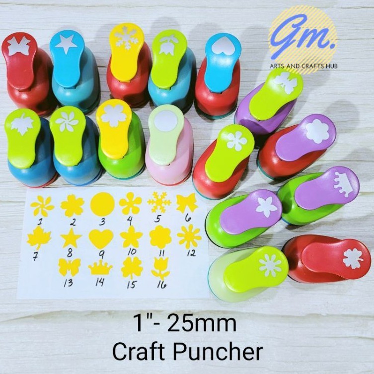 1" CRAFT PUNCHER Kamei Punch Diy Stationery Flower Star Leaf Crown ...