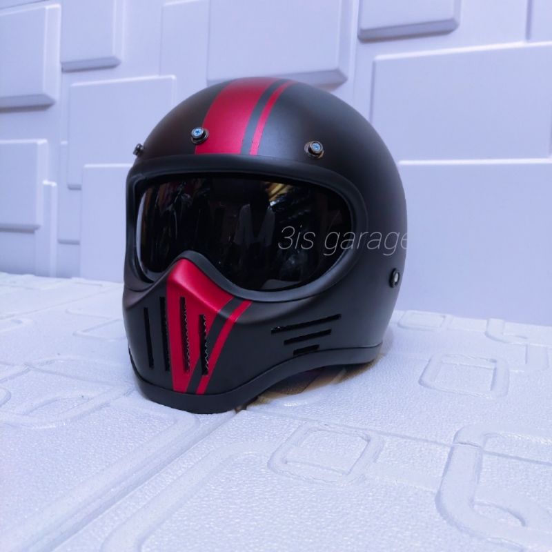 CUSTOM HELM SIMPSON CAKIL M30 CLASSIC FULL FACE VINTAGE | Shopee ...